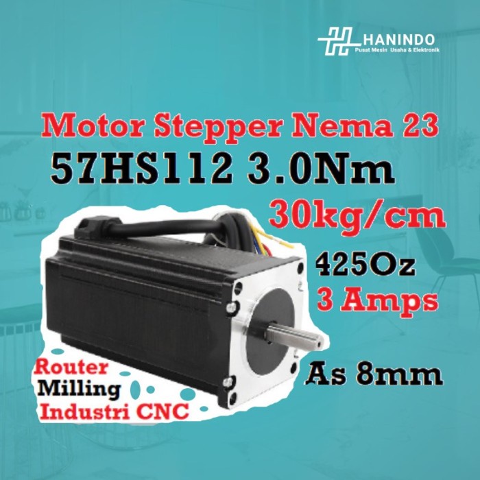 Jual Motor Stepper Nema 23 57HS112 3Nm 112mm 3A 425OZ CNC Robot Laser | Shopee Indonesia