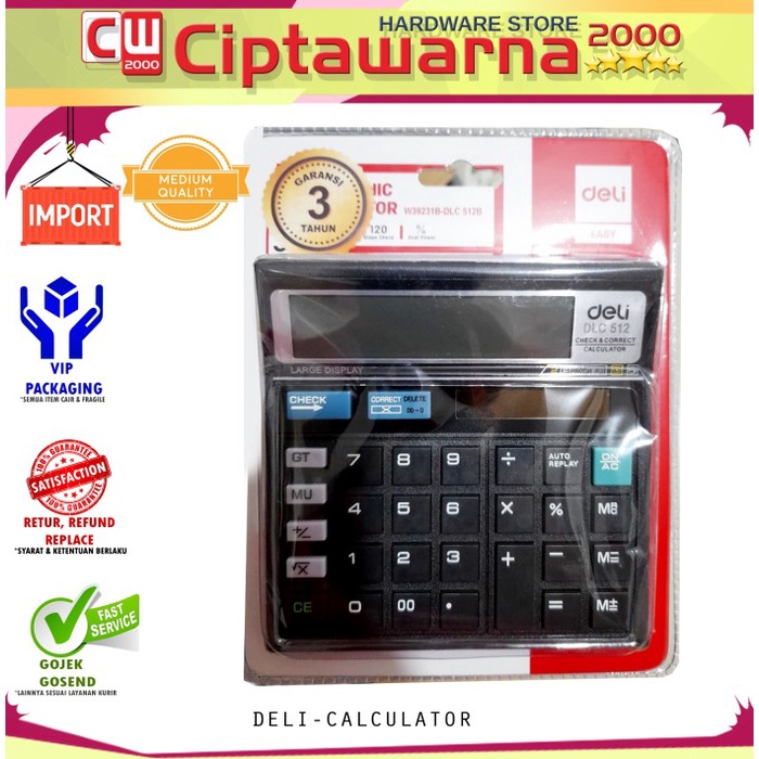 Jual Deli Calculator Dlc 512 Alat Bantu Hitung -Alat Hitung Wook ...