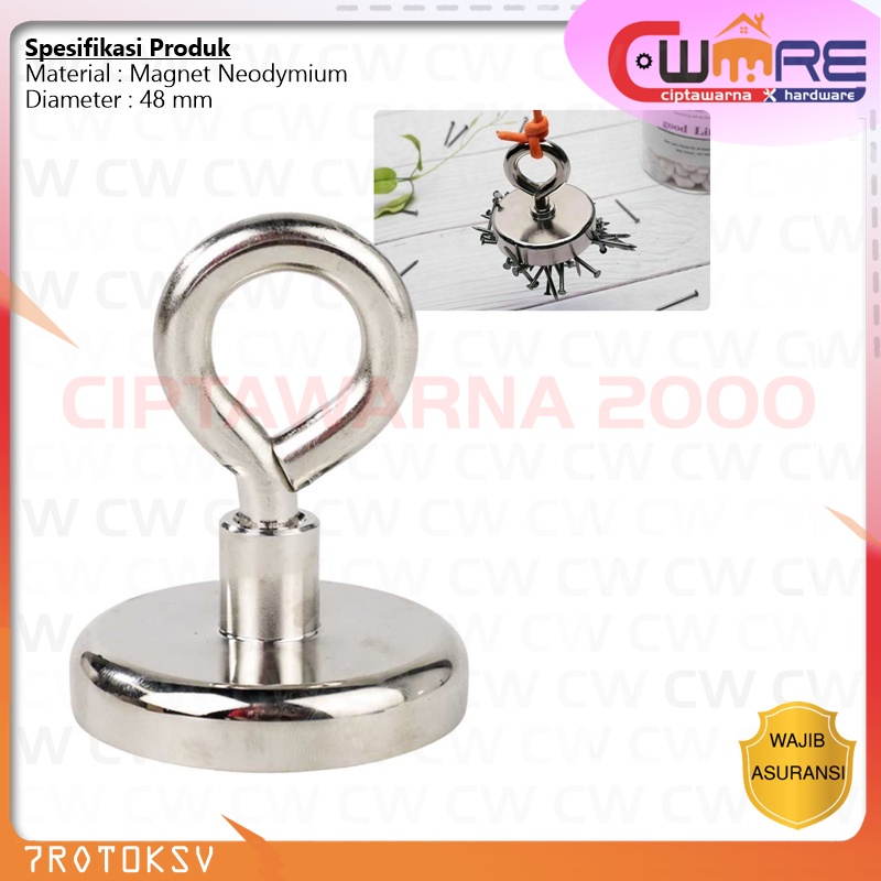 Jual Magnet Bulat Kuat Strong Neodymium Magnet Model Bulat 32mm 32KG ...