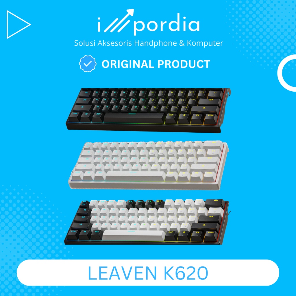 Jual Leaven K620 Keyboard Gaming Mechanical RGB 61 Keys 60% Outemu ...