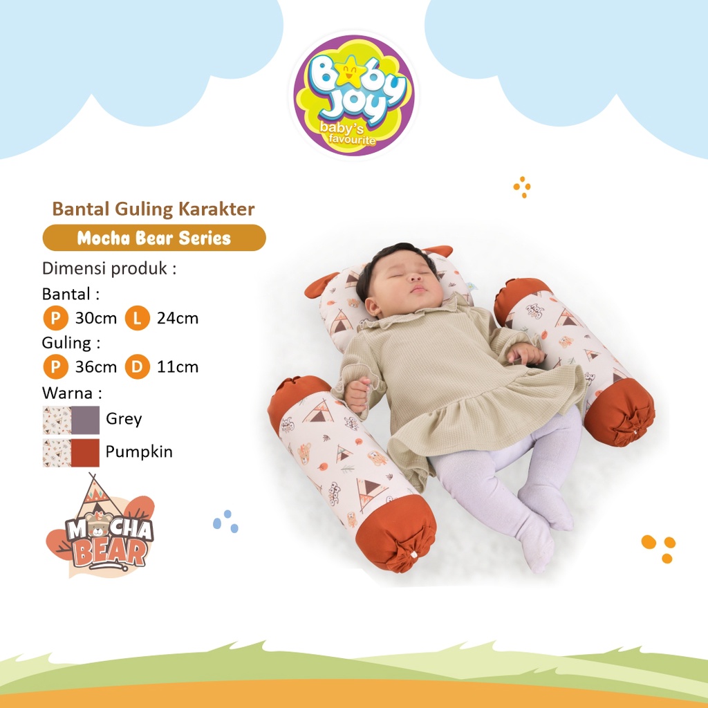 Jual Baby Joy Bantal Guling Bayi Karakter Mocha Bear Series | Shopee ...