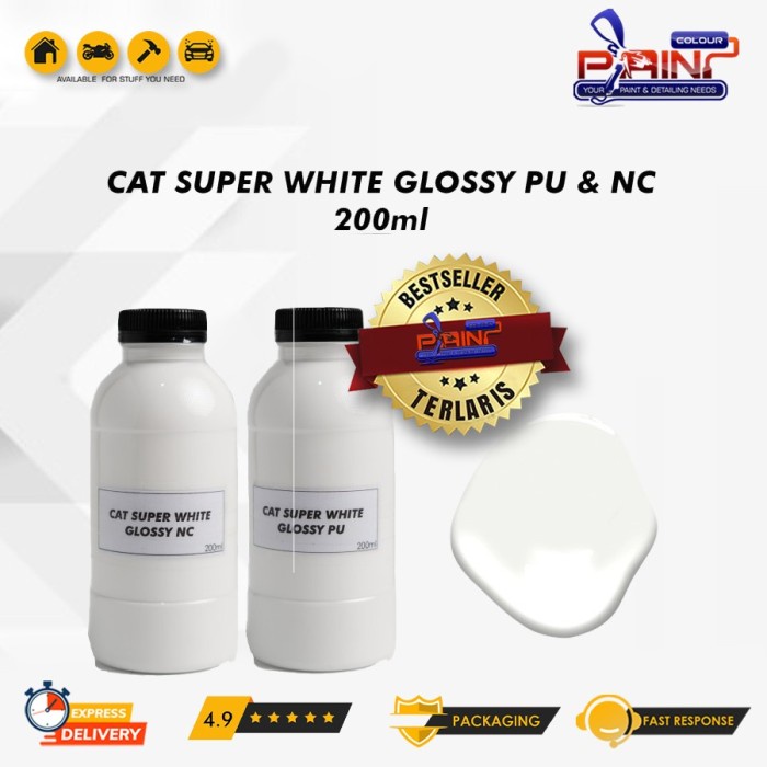 Jual Cat Super White Glossy PU NC 100ml 200ml | Shopee Indonesia