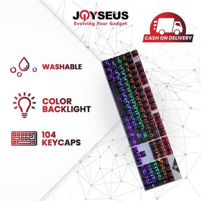 Jual Joyseus Keyboard mechanical komputer Gaming USB Cable RGB Tahan ...