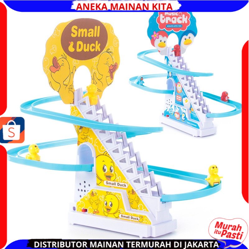 Jual Mainan Track Tangga Berjalan Bebek / Penguin Memanjat Dengan Musik ...