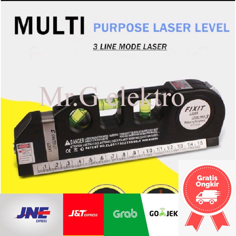 Jual PENGGARIS LASER Waterpass Meteran Level PRO 3 | Shopee Indonesia