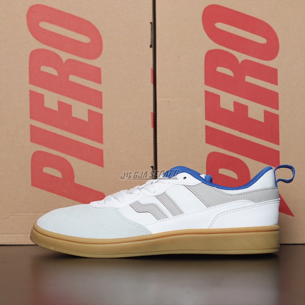 Jual Piero Sepatu Sneakers Jorge - White/Grey/Gum | Shopee Indonesia