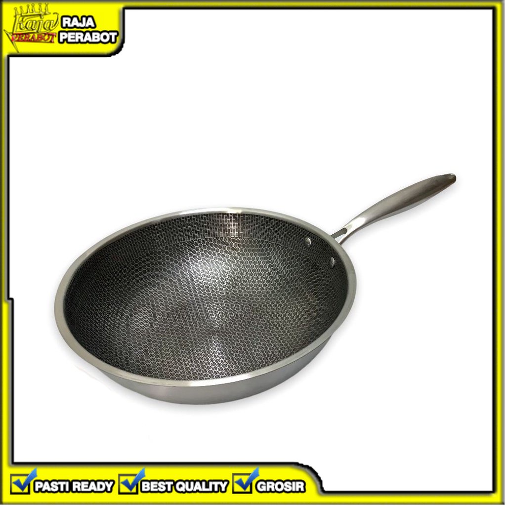 Jual [RPB] FRYPAN WOK PAN PANCI PENGGORENGAN ANTI LENGKET MOTIF HONEYCOMB LABA-LABA | Shopee ...