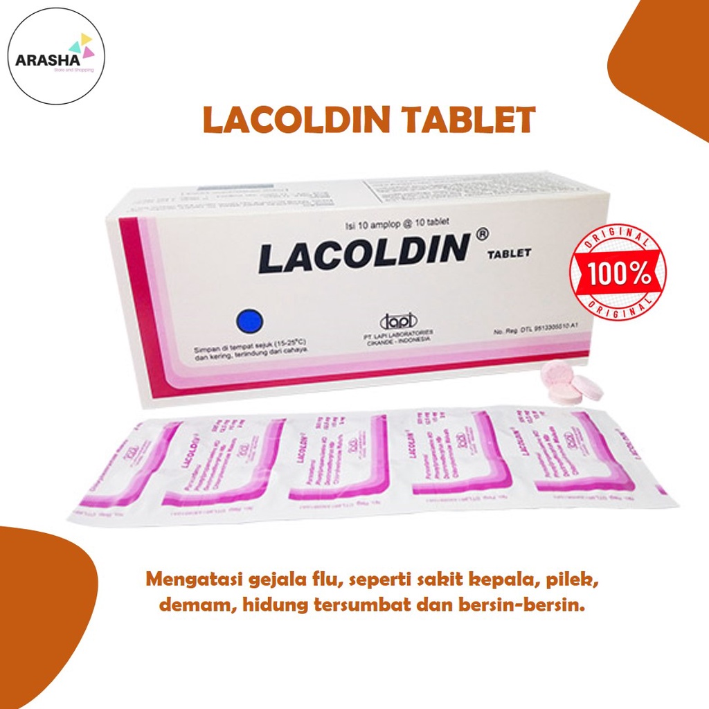 Jual LACOLDIN TABLET Isi 10 Tablet Perstrip - Flu - Batuk - Demam ...