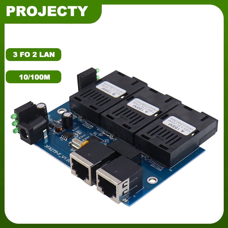 Jual Media Converter 3 Port FO 2 Port LAN 10/100M Switch Fiber 3 FO 2 LAN | Shopee Indonesia