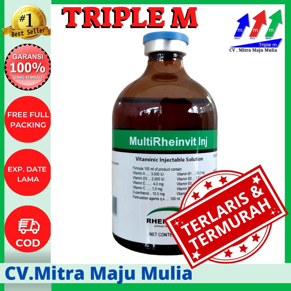 Jual Multivitamin Rheinvit inj 100 ml Triple M - Multi Vitamin Injeksi | Shopee Indonesia