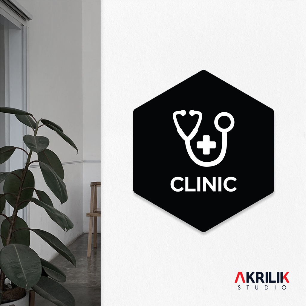 Jual Sign Board Akrilik Clinic Papan Acrylic Signage Tempel Dinding ...