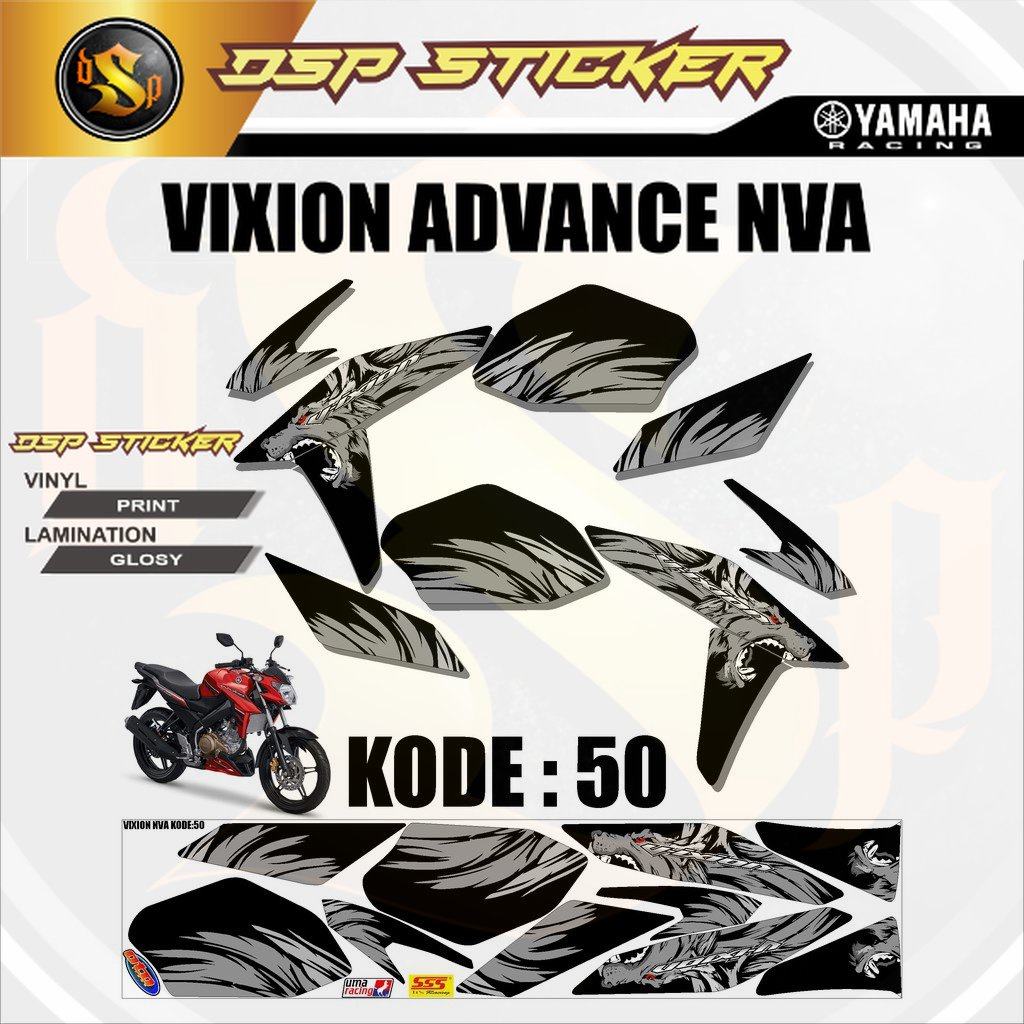 Jual (COD) Stiker Striping Lis Variasi Vixion 2015 2016 New Advance NVA Desain DSP -50 | Shopee ...