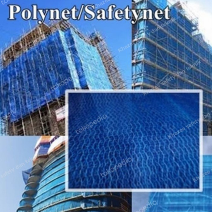Jual jaring proyek 100 meter / jaring proyek biru / polynet / safety ...