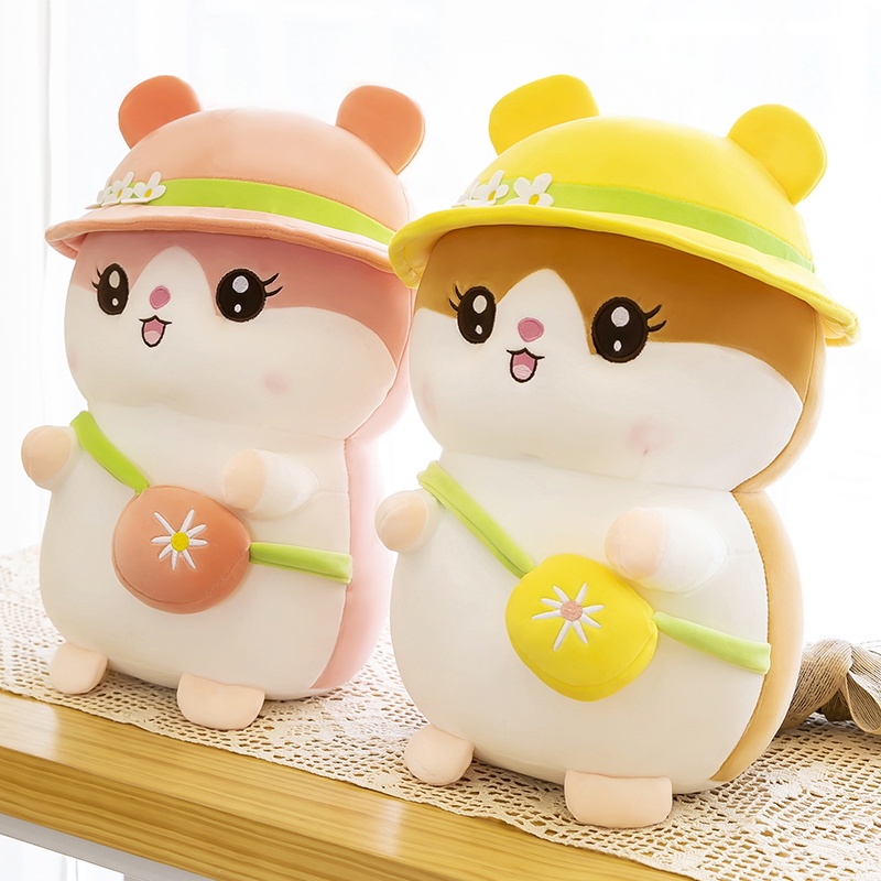 Jual Mainan anak Boneka hamster lucu pake topi bunga ukuran 30 cm ...