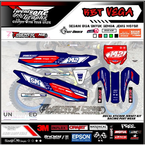 Jual DECAL STIKER RBT VEGA R NEW OLD BEBEK MODIF BLUE kekinian⭐ BEBEK ...