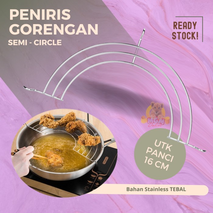 Jual peniris panci 16cm saringan gorengan HALF CIRCLE stainless TEBAL ...