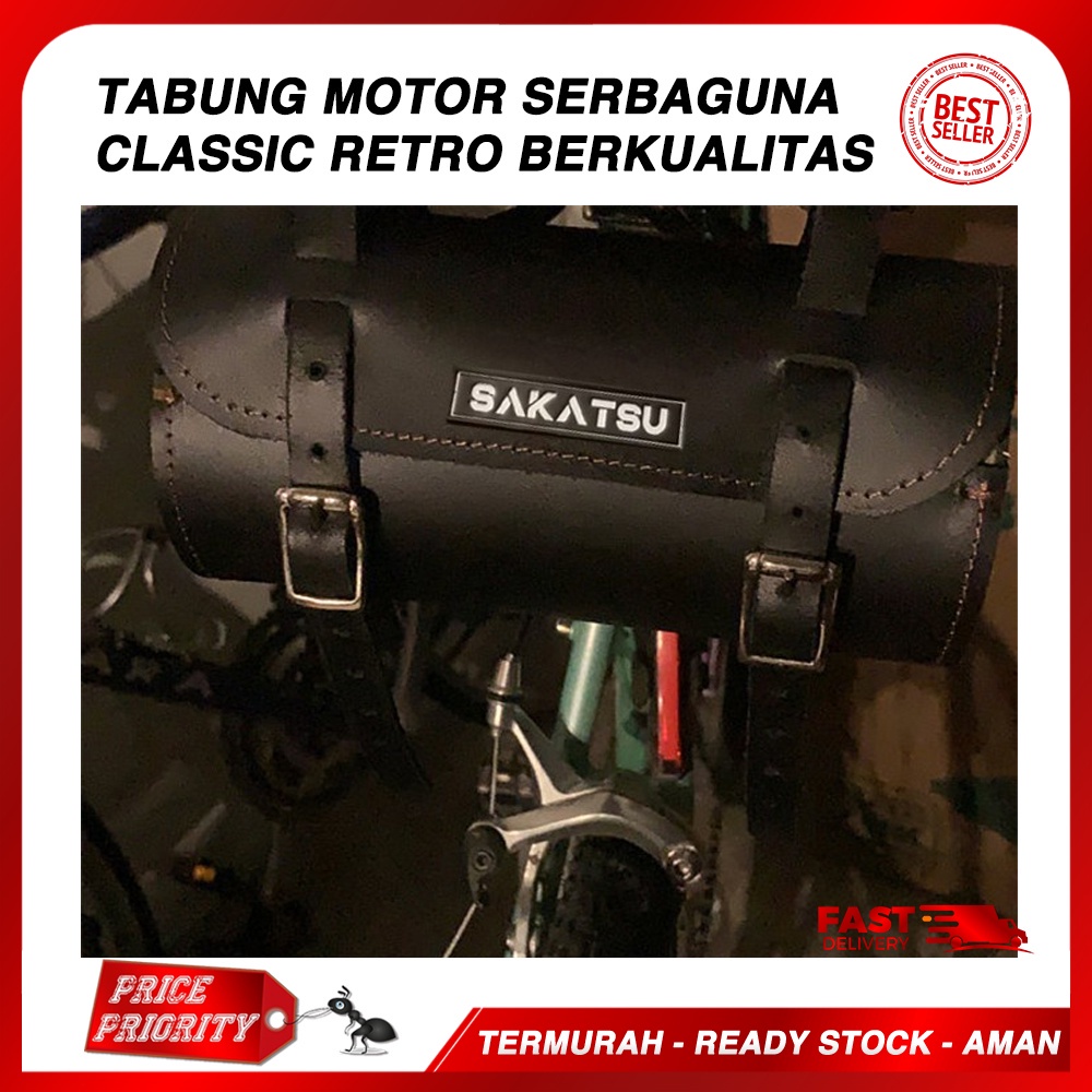 Jual TABUNG MOTOR Sepeda Just Ride Sakatsu/ Tas Motor Sepeda Kulit PU ...