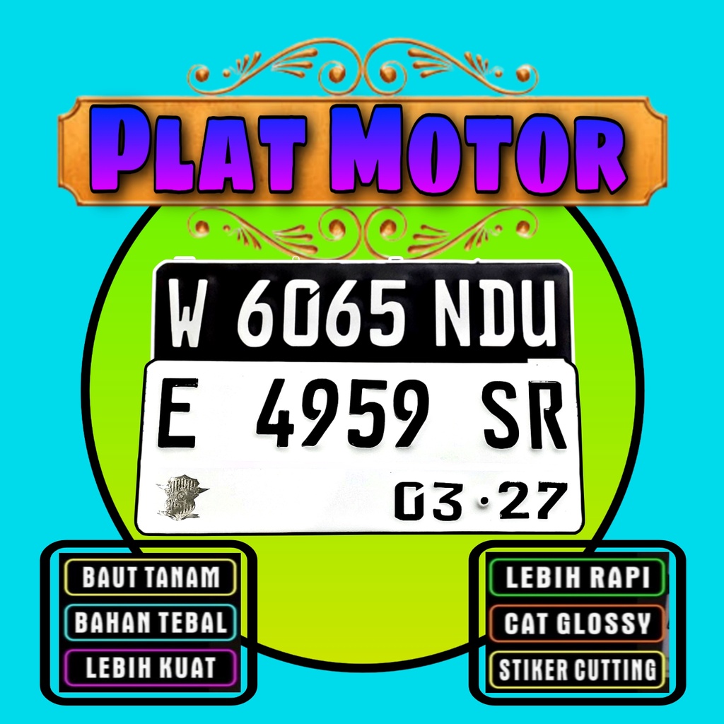 Jual Plat nomor motor PUTIH FONT TERBARU / baut tanam / proses cepat ...