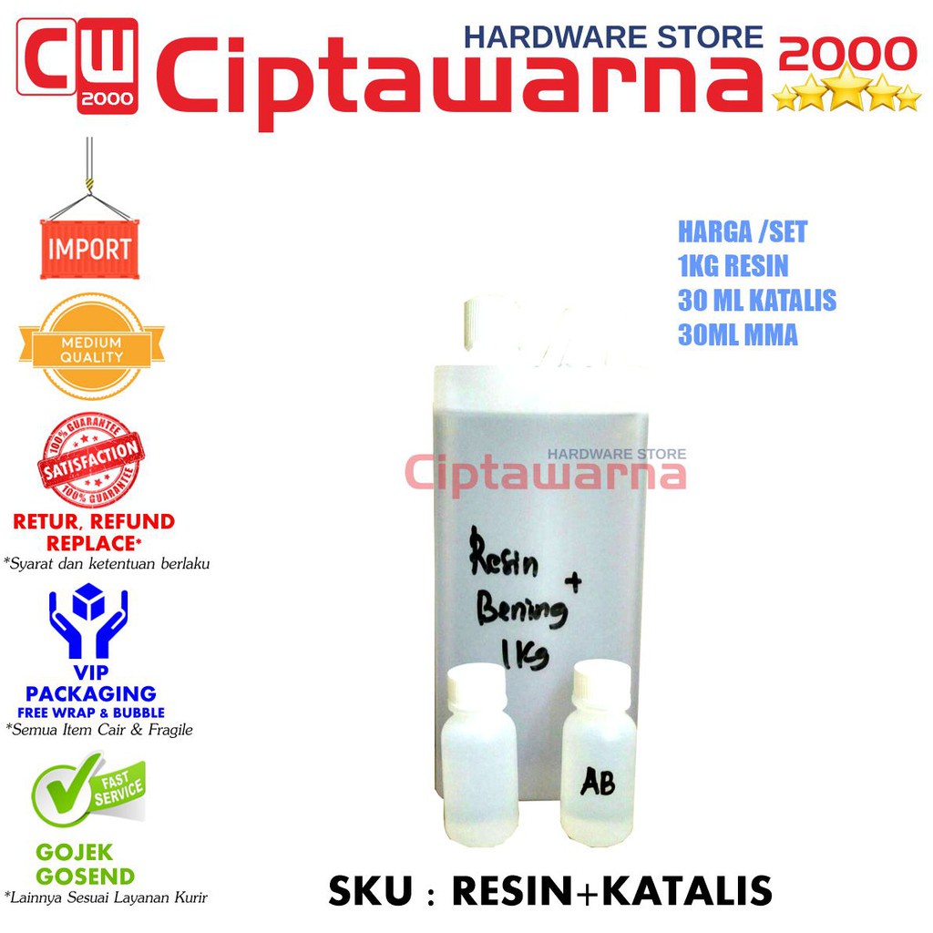 Jual Set Resin Bening 1 Kg Dengan Katalis + Anti Bubble 30ml | Shopee ...