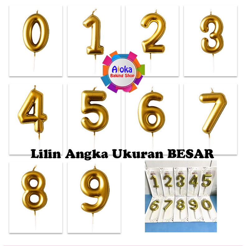 Jual Lilin Angka Ulang Tahun Emas Ukuran Besar | Shopee Indonesia