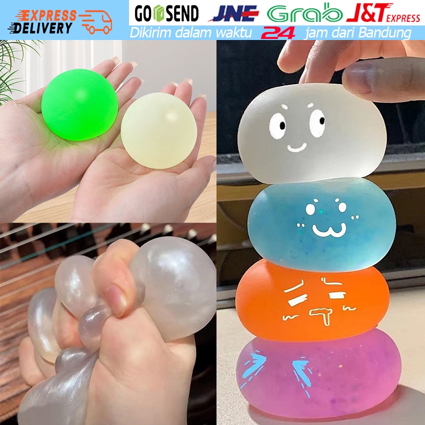 Jual Malt Syrup Destress Balls Mainan Anak Sticky Ball Bola Nempel ...
