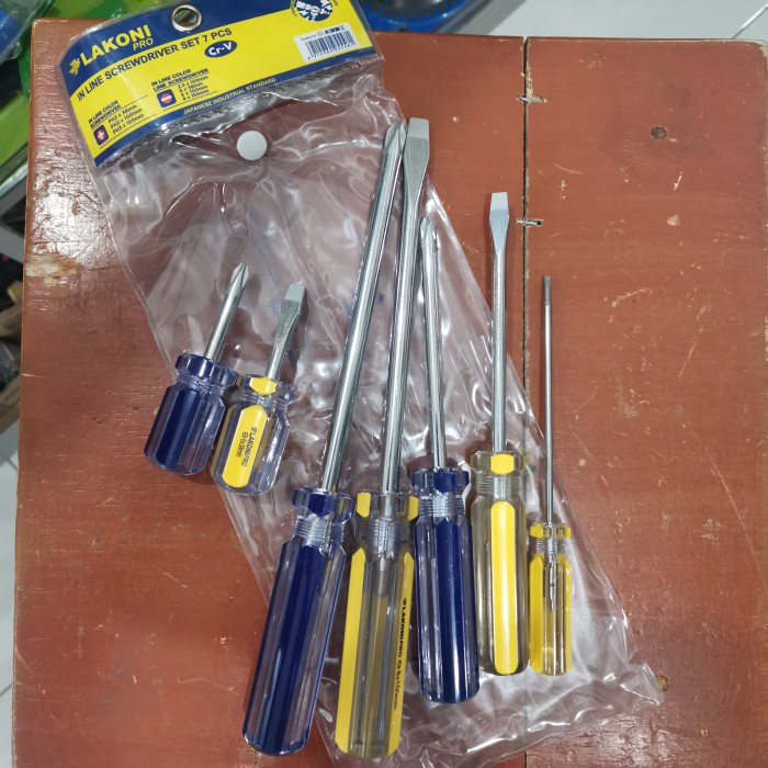 Jual Obeng set in line 7 pcs lakoni pro jetjo tools obeng plus minus ...