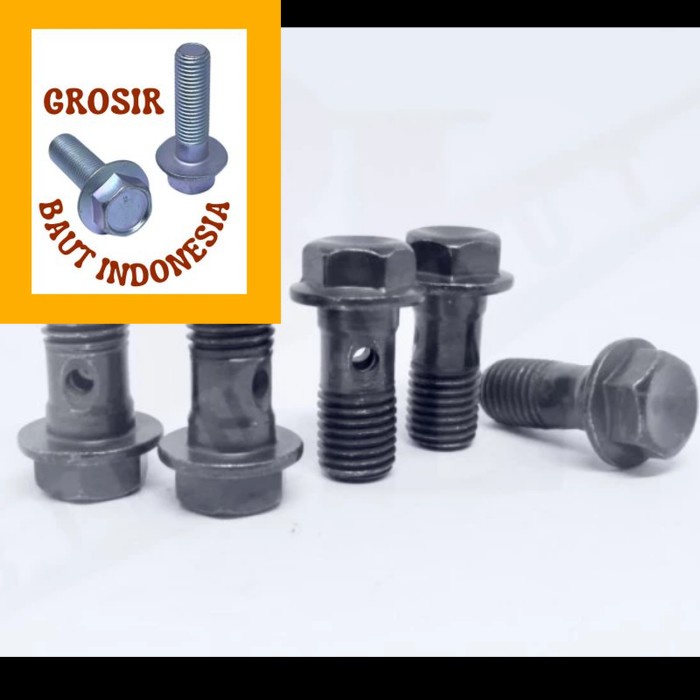 Jual GB Baut Nepel selang rem M10/ Baut selang rem disk M10 (paket ...