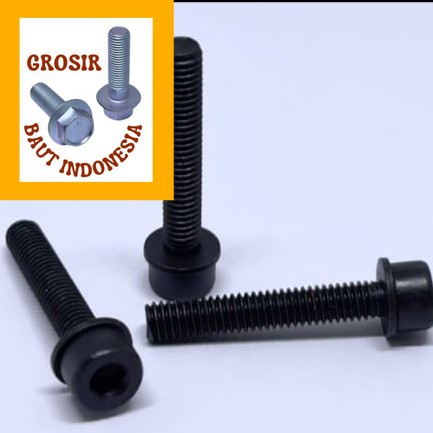 Jual gb baut L + ring per m4x25 baja hitam/ baut L 4x25 baja hitam ...