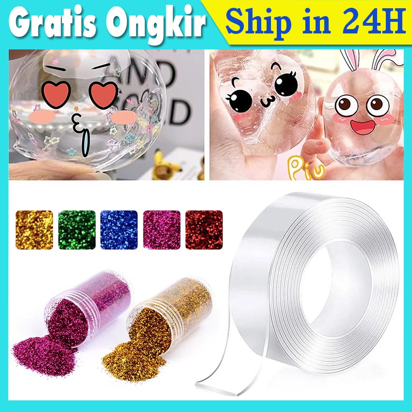 Jual Mainan Anak DIY Nano Tape Blow Bubble - Nano Paste Balon Tiup ...