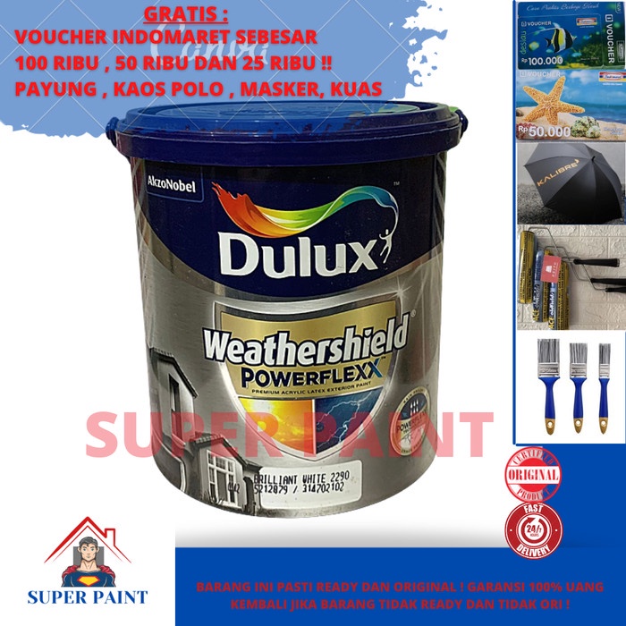 Jual Dulux Weathershield Powerflexx 2290 Brilliant White 20 L Warna