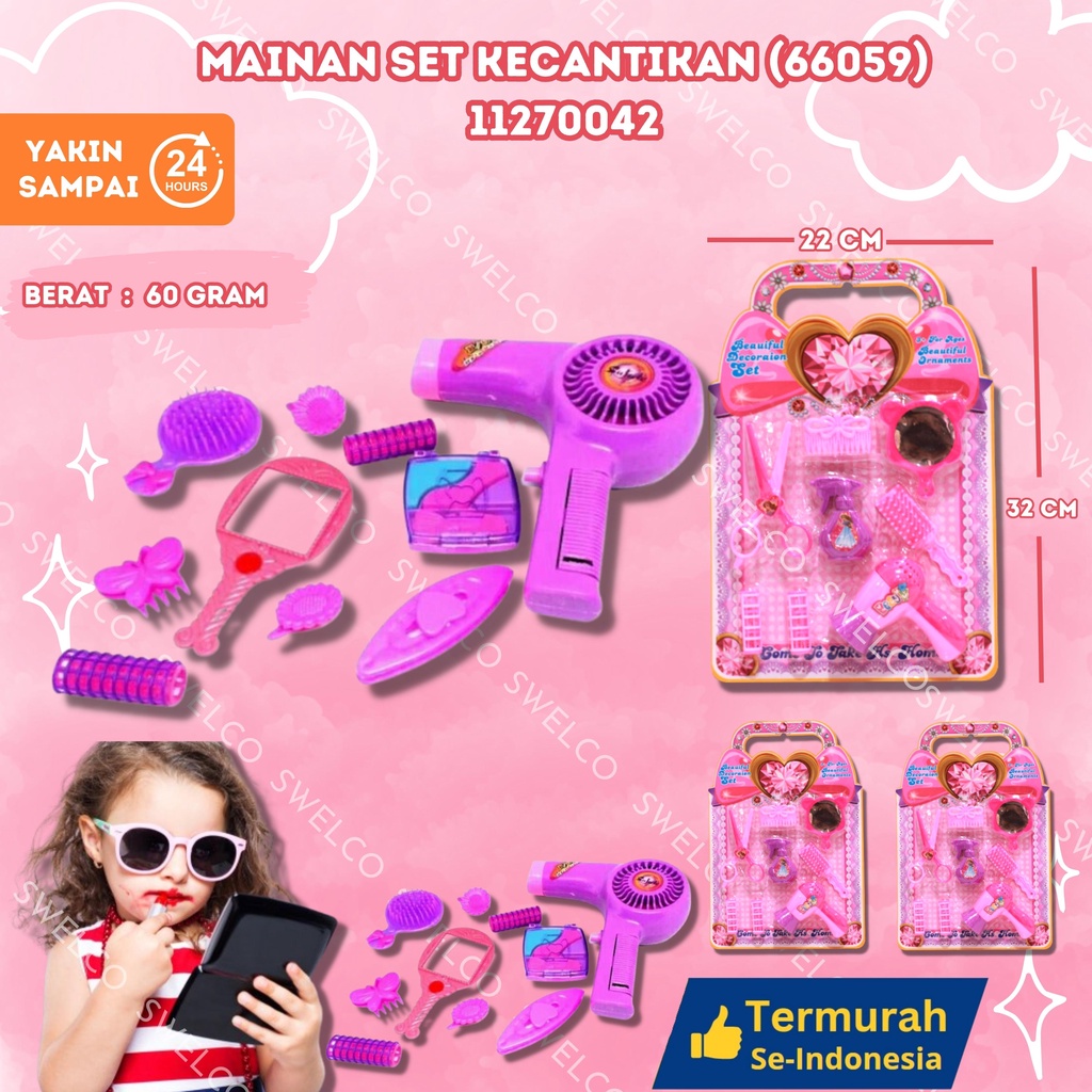 Jual Mainan Ana Make Up Beautiful Decoration Set Pink Salon (66059 ...