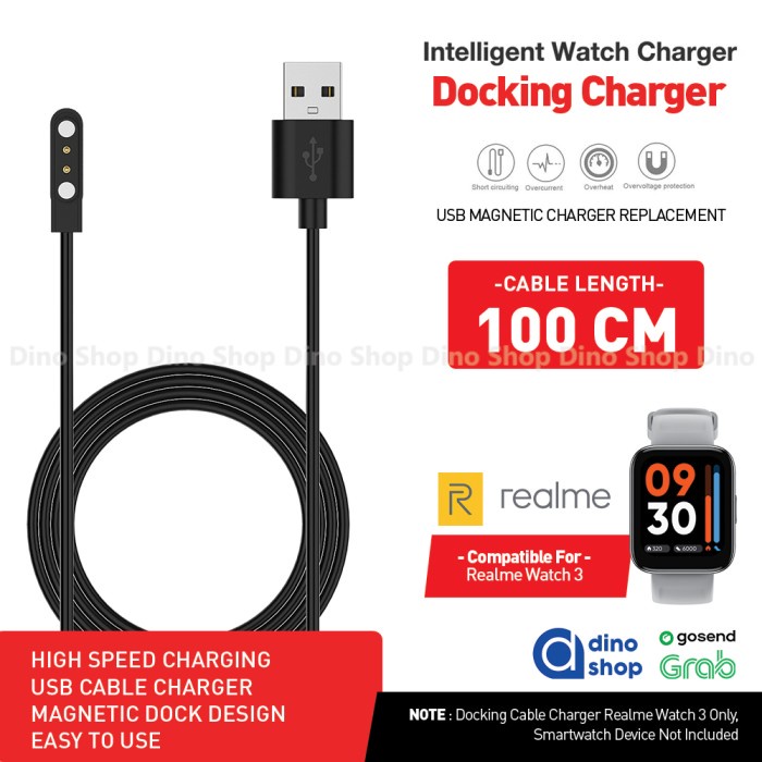 Jual Kabel Dock Charger USB Cable 1 Meter Cas Magnetic For Realme Watch ...