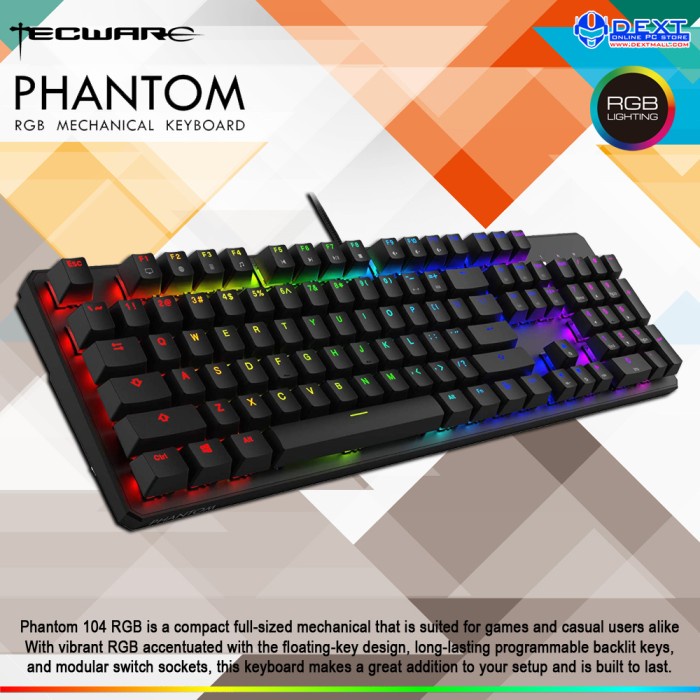 Jual Tecware Phantom 104 RGB LED Outemu Brown Switch Mechanical ...