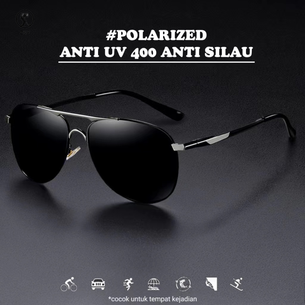 Jual Z&Y cod Kacamata Hitam 8722 Lensa Polarized Photocromic Fashion Pria Wanita Kacamata Anti ...
