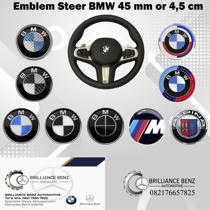 Jual EMBLEM LOGO SETIR STIR BMW 45MM EMBLEM STEER LOGO BMW ALPINA M3 ...