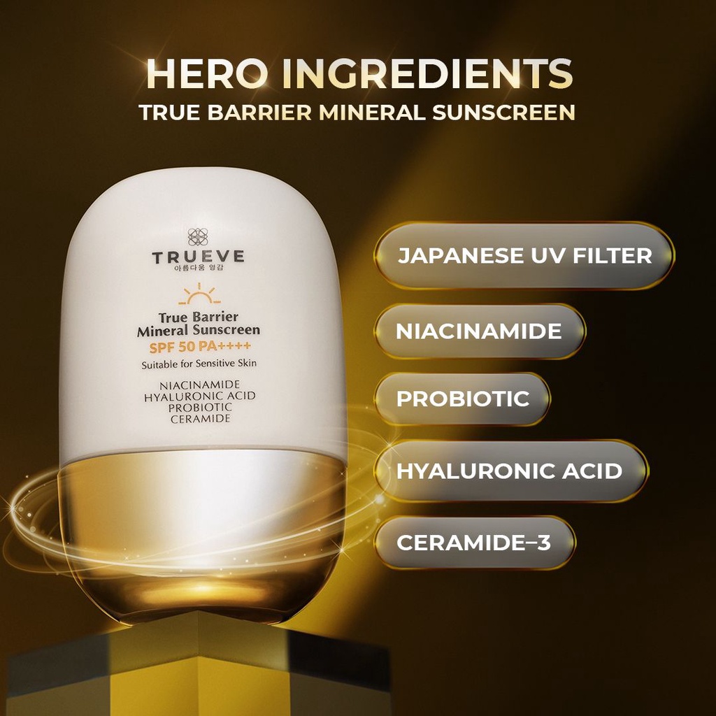 Jual Trueve True Barrier Mineral Sunscreen SPF50+++ | 30 g | Shopee ...
