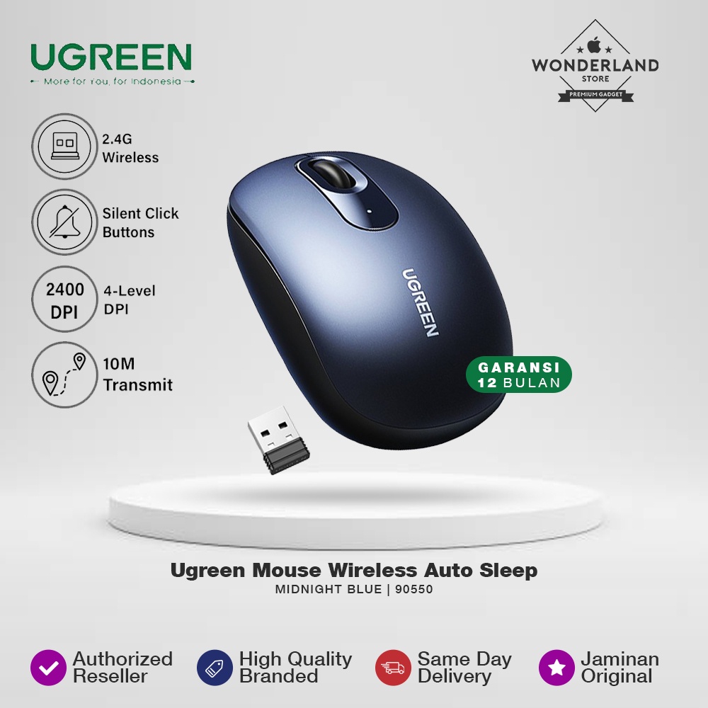 Jual Ugreen Mouse Wireless Bluetooth and USB Mini Receiver 2.4Ghz ...