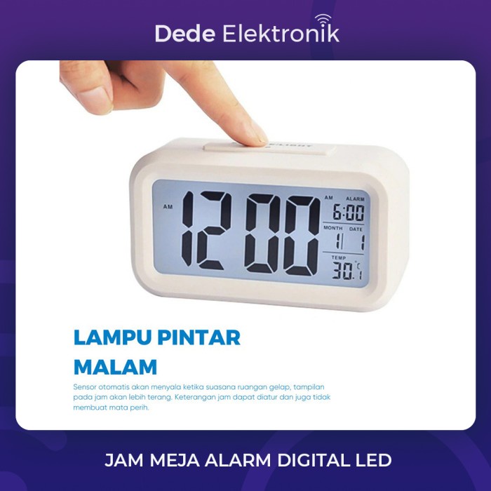 Jual Jam Meja Digital Alarm Tidur Weker Sensor Cahaya Suhu Ruangan ...