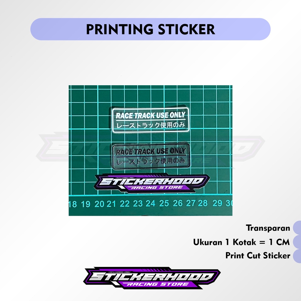 Jual STICKER STIKER RACE TRACK USE ONLY TRANSPARAN BENING | Shopee ...
