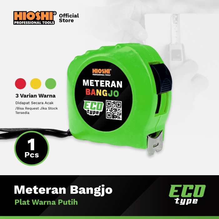 Jual HIOSHI /Meteran/BANGJO/PLAT PUTIH/Rol Meter/2m 3m 5m 7.5m/Warna ...