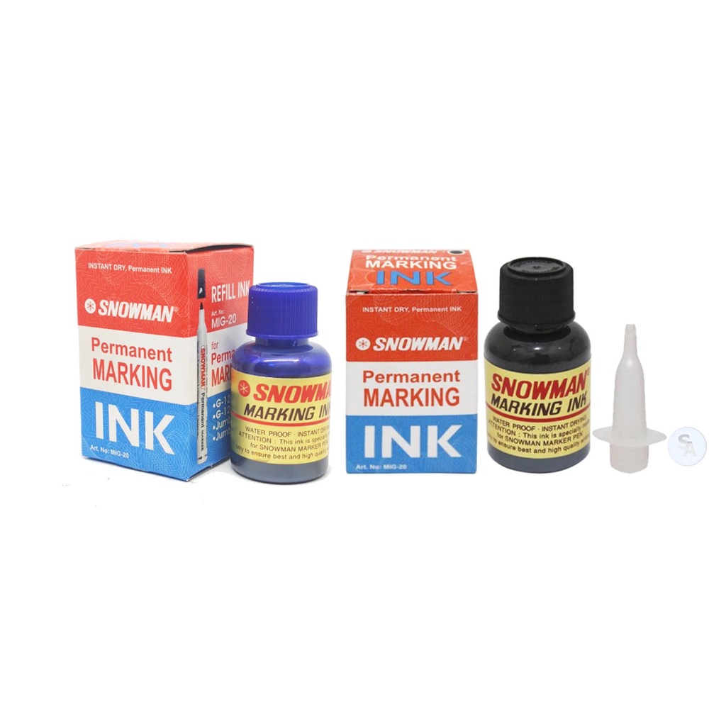 Jual SNOWMAN - Refill Ink Permanent Marker Biru Dan Hitam - Pcs ...
