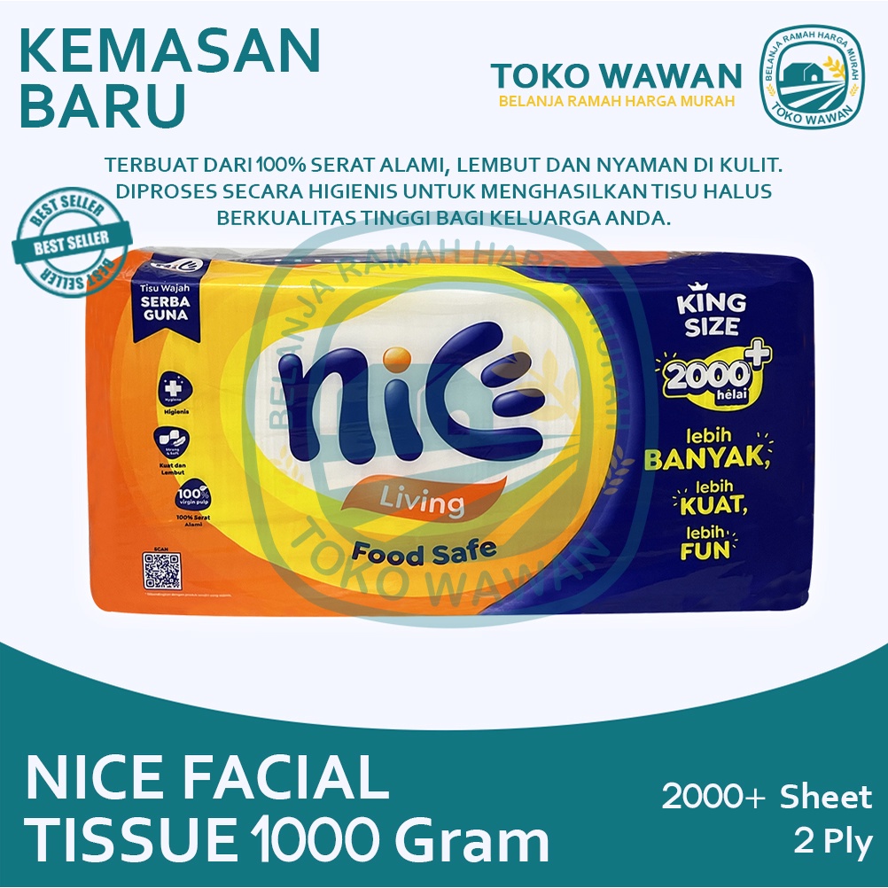 Jual Tissue NiICE Living King Size Tisu Wajah Serbaguna Isi 2000 Sheet ...