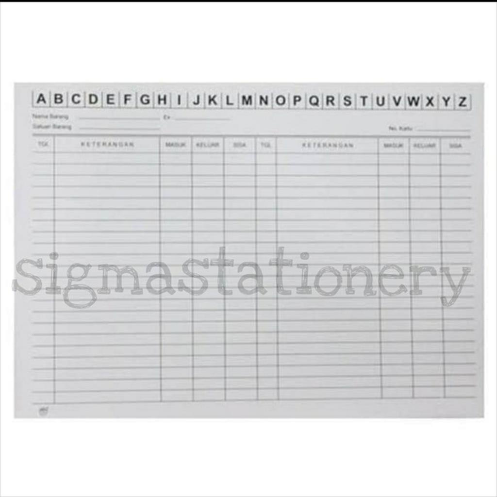 Jual Kartu Stok Besar Folio/Kartu Persediaan Barang/Stock Card Stok ...