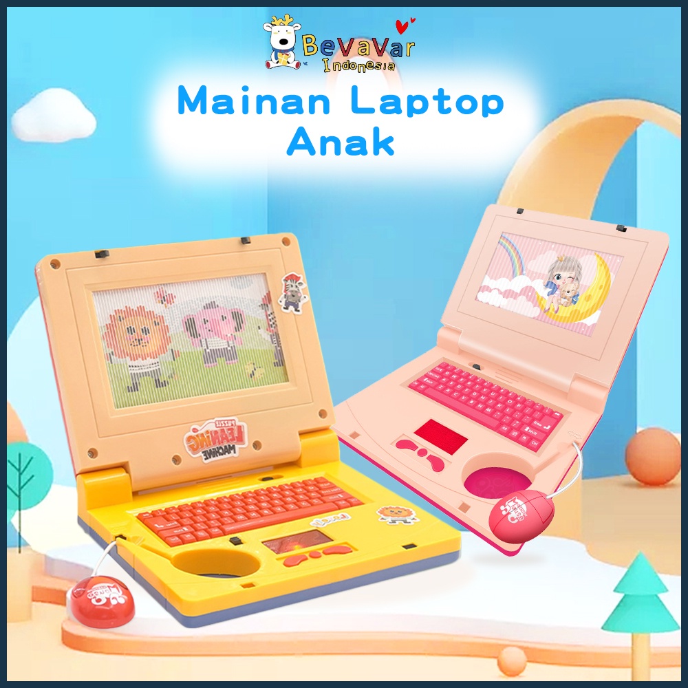Jual BEVAVAR Mainan Laptop Anak Mini Laptop Dengan Musik Mainan Edukasi ...