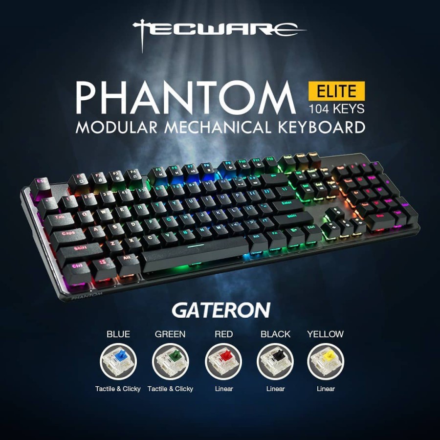Jual Tecware Phantom Elite 104 Key RGB - Mechanical Gaming Keyboard ...