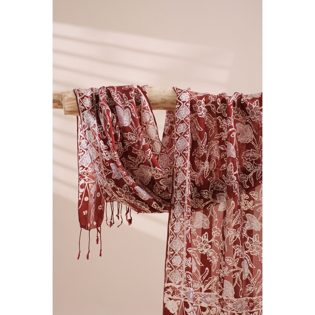 Jual RATU - Syal Batik Sutra Brown 05 | Shopee Indonesia