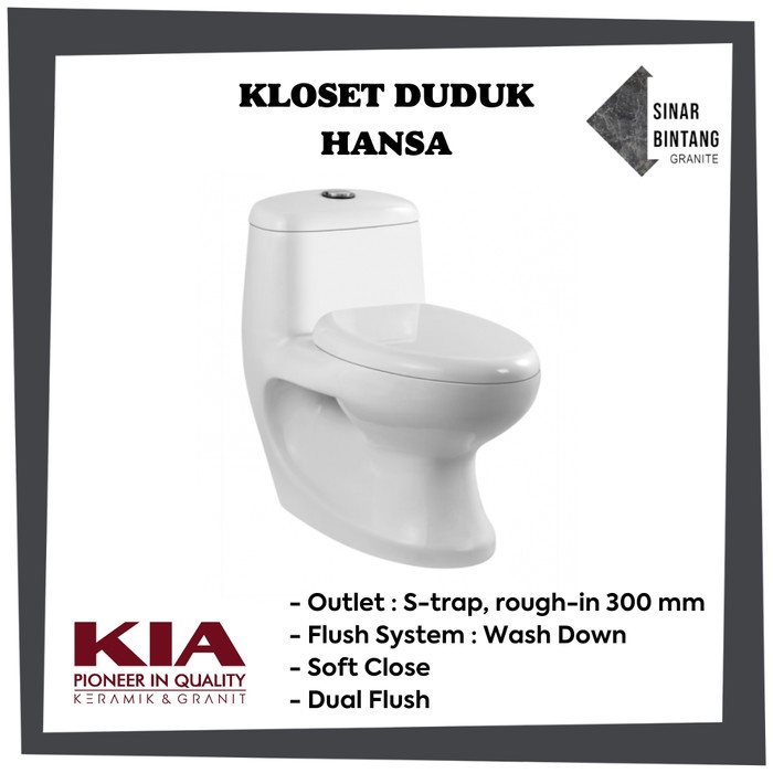 Jual Closet / Kloset / Toilet Duduk KIA Hansa One Piece | Shopee Indonesia