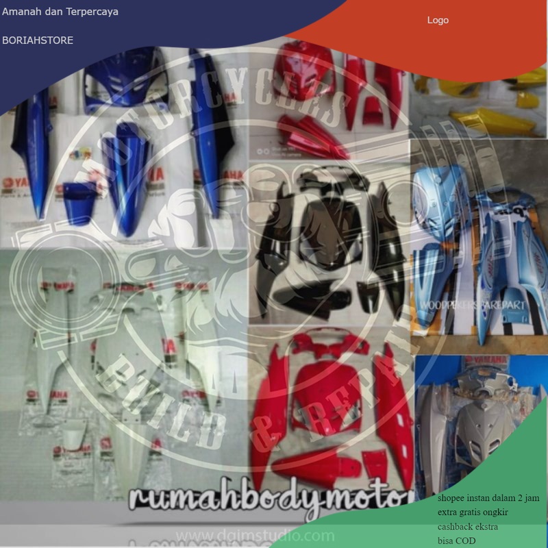 Jual YAMAHA MIO SPORTY COVER BODY HALUS FULL SET BIRU TUA, MERAH CABE ...