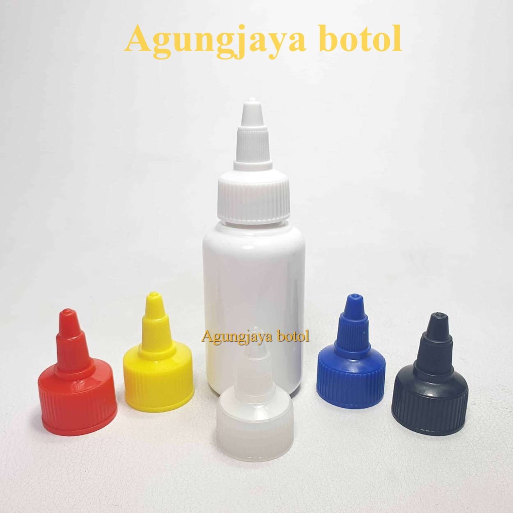 Jual Botol Plastik 70 ml Tabulor Putih Tutup Kerucut / Botol Kimia ...