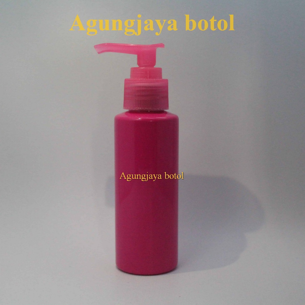 Jual Botol Pet 100 ml RF Pendek Merah Tutup Pump Lotion / Botol Plastik ...